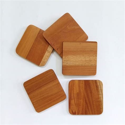 Jual Tatakan Gelas Kayu Alas Cangkir Wooden Coaster CS001 Shopee