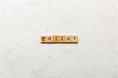 Editor Word Written On Wood Block Editor Text On Table Concept Stock
