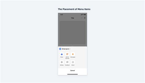 mini program menu ux design guidelines documentation