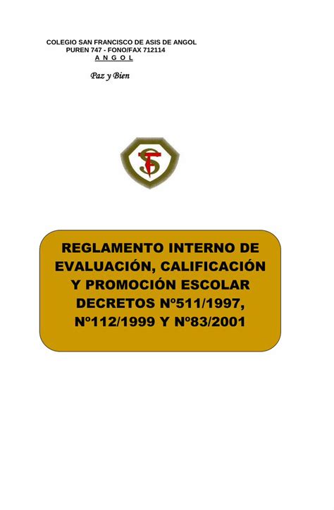 PDF REGLAMENTO INTERNO DE EVALUACIÓN CALIFICACIÓN Y