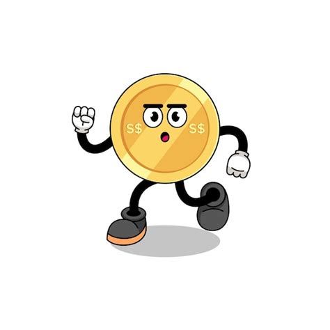 Premium Vector Running Singapore Dollar Mascot Illustration