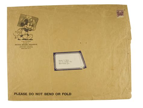 Hakes Mickey Mouse Magazine Original Mailing Envelope