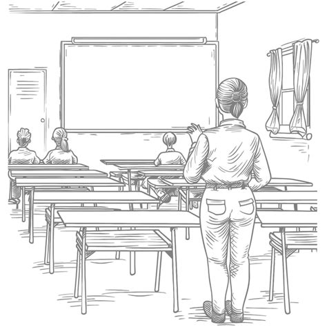 Ilustración De Esquema Para El Aula Positiva Para El Maestro Enseñar En