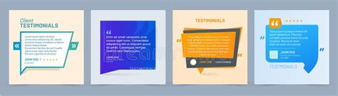 Testimony Review Templates Customer Feedback Stock Vector