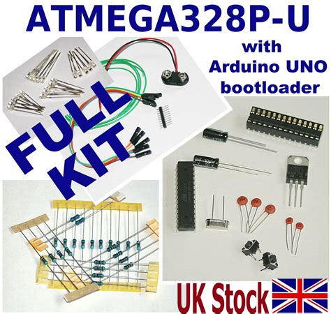 FULL KIT ATMEGA328P PU AVR Preloaded With ARDUINO UNO Bootloader