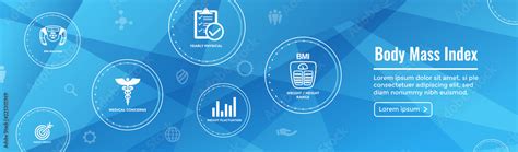 Bmi Or Body Mass Index Icons With Scale Indicator And Calculator Stock