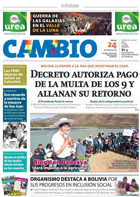 Cambio Bolivia Sábado 24 De Junio De 2017 Infobae