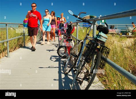 Nach Einem Sommertag Am Strand Von Jersey Shore Macht Eine Familie