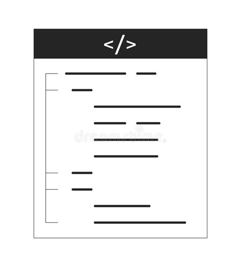 Open Source Code On Web Page Flat Monochrome Isolated Vector Object