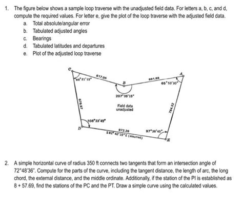 1 The Figure Below Shows A Sample Loop Traverse With Chegg