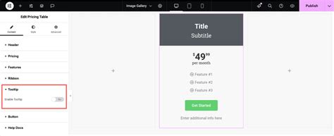 How To Add A Tooltip To Elementor Pricing Table Powerpack Addons For Elementor