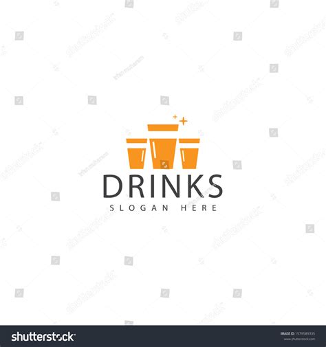 Drinks Logo Form Three Glasses Water Stock Vector Royalty Free