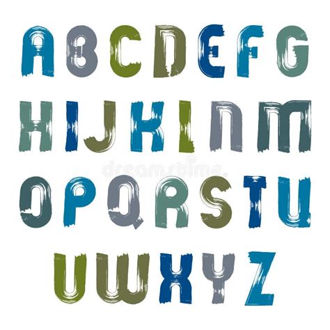 Vector Shiny Cartoon Font Handwritten Watercolor Capital Letter Stock