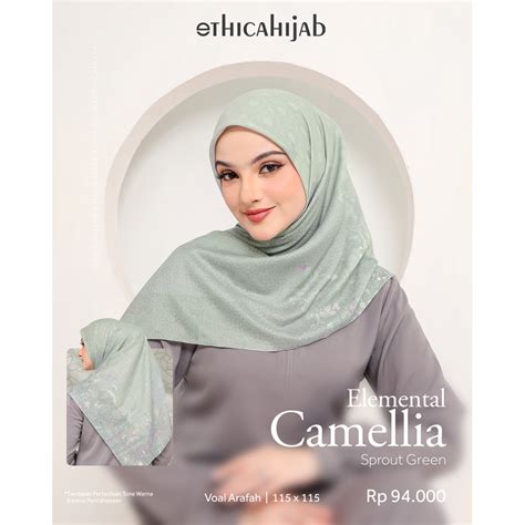 Jual Scraf Premium Motif Simple Elemental Camellia Hijab Segiempat By Ethica Hijab Shopee