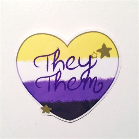 Transgender And Non Binary Pronoun Stickers Etsy
