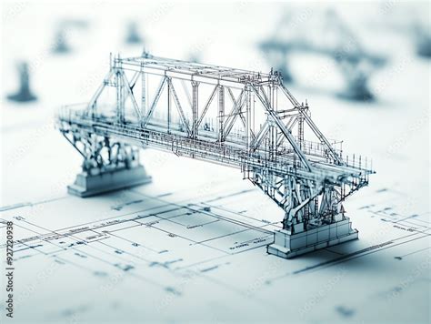 Artistic Blueprint Of A Modular Bridge Assembly Highlighting The Repetitive Pattern And