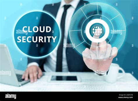 Conceptual Display Cloud Security Conceptual Photo Imposing A Secured System Of Existing Data