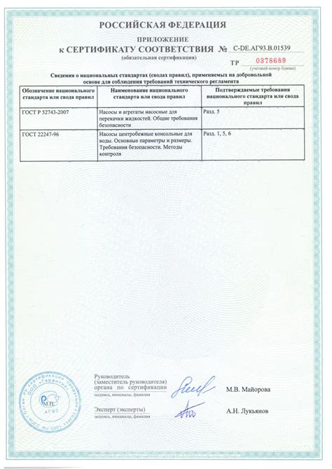 Сертификаты - Tip-Pumpen.ru