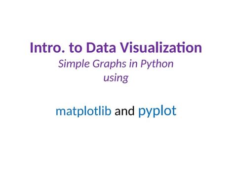 Data Visualization Using Matplotlib To Understand Graphs Pptx