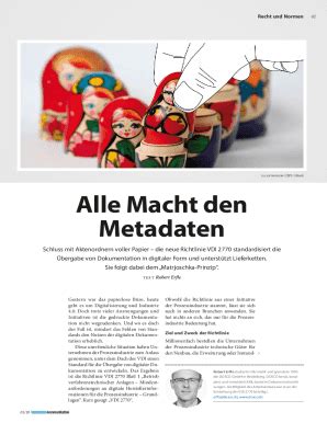 Ausfüllbar Online iiRDS und VDI 2770 Zwei Standards der Technischen