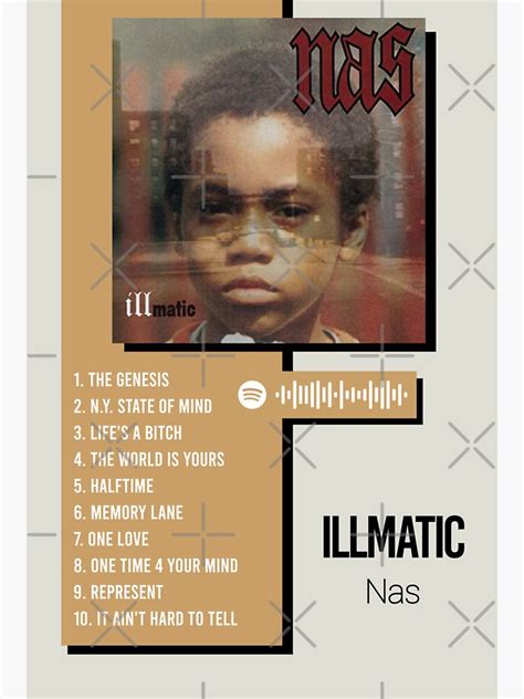 Illmatic Nas Poster Tracklist Sticker For Sale By Zivad23 Redbubble