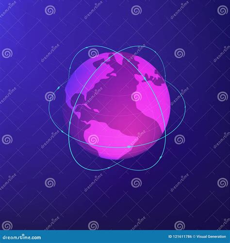 Isomentric Global Network Concept Stock Vector Illustration Of Data