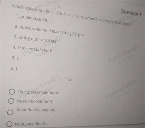 Solved Question 3which Option Can Be Inserted In Line3 ﻿ta