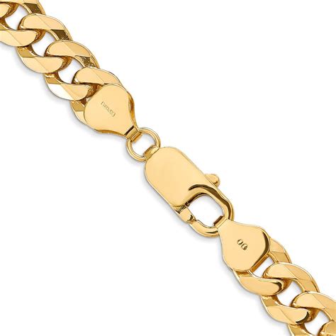 22 Inch 10k 775mm Flat Beveled Curb Chain Necklace Au