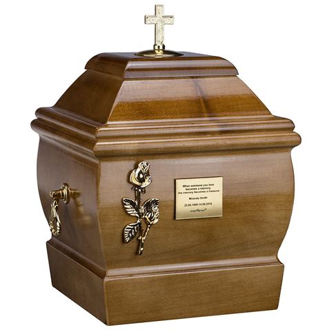 Solid Wood Urn With A Cross Urn For Catholic Funeral Wooden Casket For