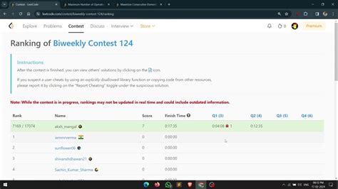 Leetcode Biweekly Contest 124 A B C Solutions Screen Cast Youtube