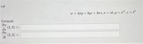 Solved W4xy3yz4xzxstyestzt2 Compute