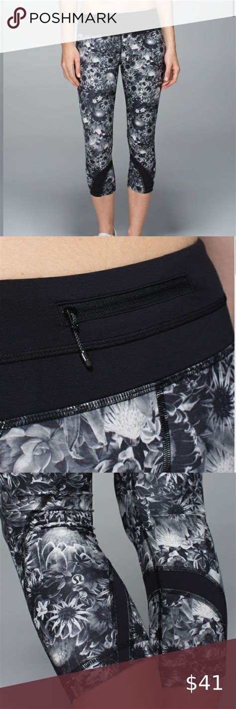 Lululemon Run Inspire Crop II All Luxtreme Flowabunga Black Angel