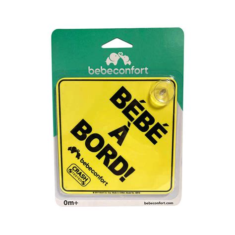 Signalétique Jaune à Ventouse Bébé à Bord Bébé Confort Bambinou