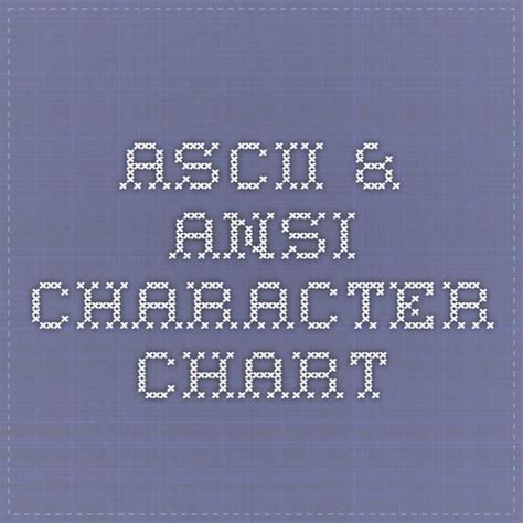 ASCII ANSI Character Chart Ascii Chart Character