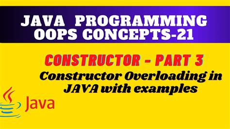 Constructor Overloading In Java What Is Constructor And Constructor