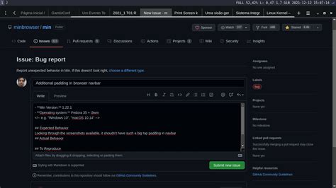 additional padding in browser navbar · issue 1823 · minbrowser min