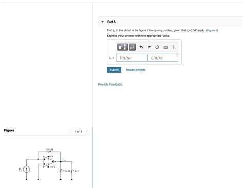 Solved Part A Find I In The Circuit In The Figure If The Op Chegg Com