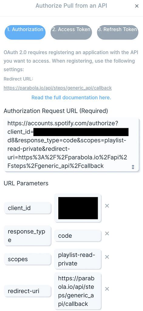 Missing Required Parameter Redirect Uri Error During Oauth Setup Ask A Question Parabola