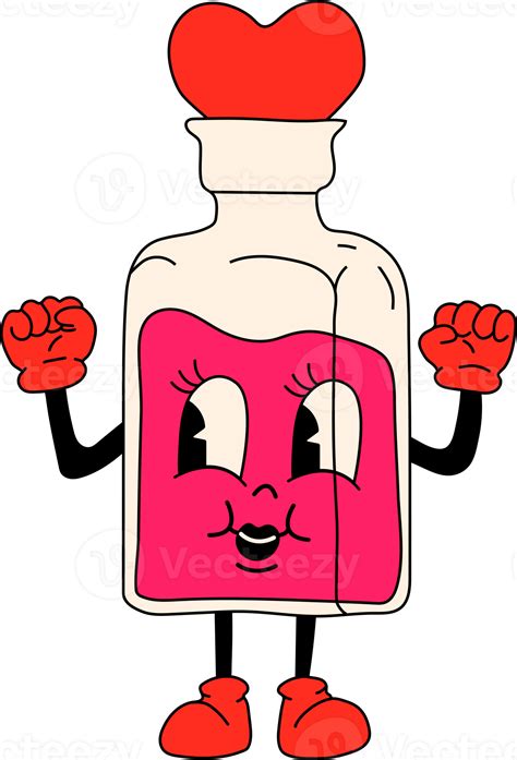 Free Glass Bottle With Magic Love Potion 30s Cartoon Mascot Character