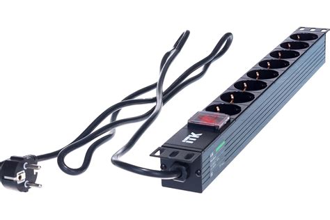 Блок розеток Itk 8 мест Pdu 1u шнур 2м Ph12 8d1 P выгодная цена отзывы характеристики фото
