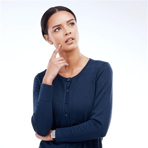 Premium Photo Thinking Studio Idea And Woman Contemplating Decision