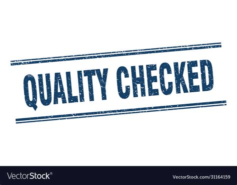 Quality Checked Stamp Quality Checked Label Vector Image
