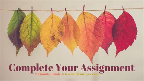 Complete Your Assignment So I Fix My Eyes