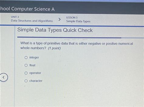 Solved Hool Computer Science Aunit 3lesson 3data Structures