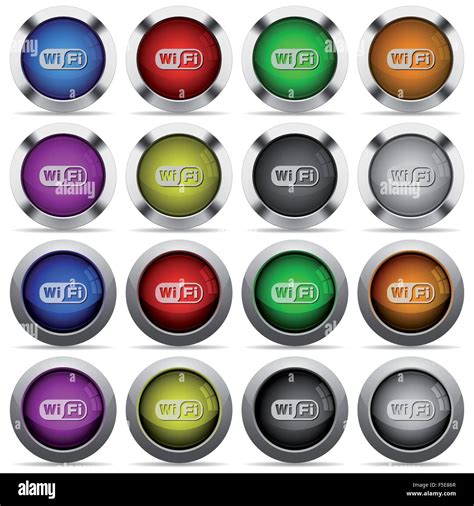 Set Of Wifi Glossy Web Buttons Arranged Layer Structure Stock Vector Image And Art Alamy