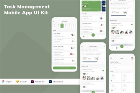 Task Management Mobile App Ui Kit Graphic By Betush · Creative Fabrica