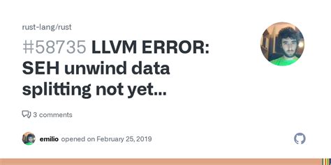 Llvm Error Seh Unwind Data Splitting Not Yet Implemented On Aarch64