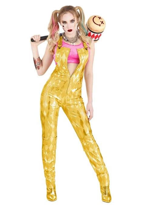 Harley Quinn Gold Overalls Womens Costume Harley Quinn Costumes