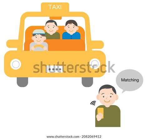 Clip Art Cab Sharing Decarbonization Stock Illustration 2082069412