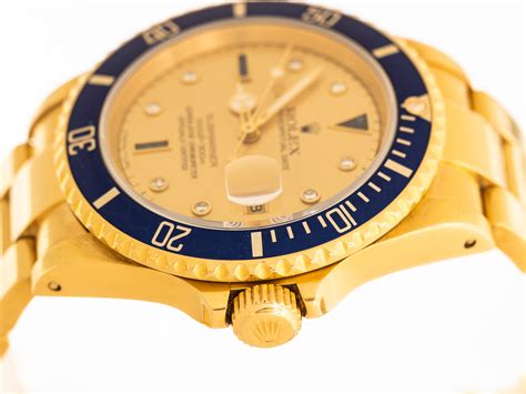 Rolex Vintage Submariner Sultan Ref 16618 18k Yellow Gold Champagne